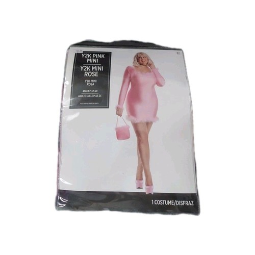 NWT Halloween Y2K Sexy Pink Mini Rose Costume Rosa #1418 Adult Plus 2X ...