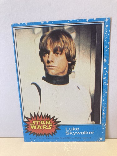 1977 Topps Star Wars #1 Luke SKYWALKER Blue 1st Series Rookie Card RC ...