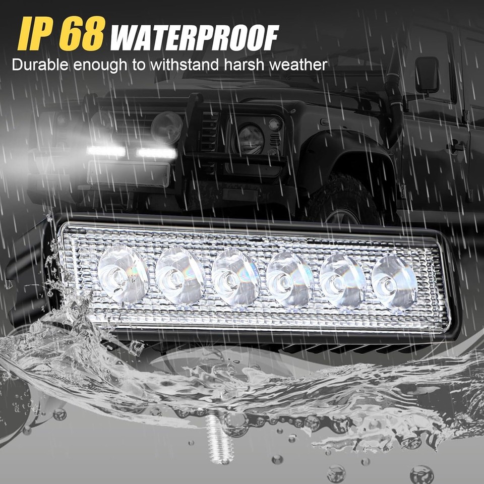 Pair 6" 126W LED Work Light Bars fit Caterpillar Skid Steers Excavator ...