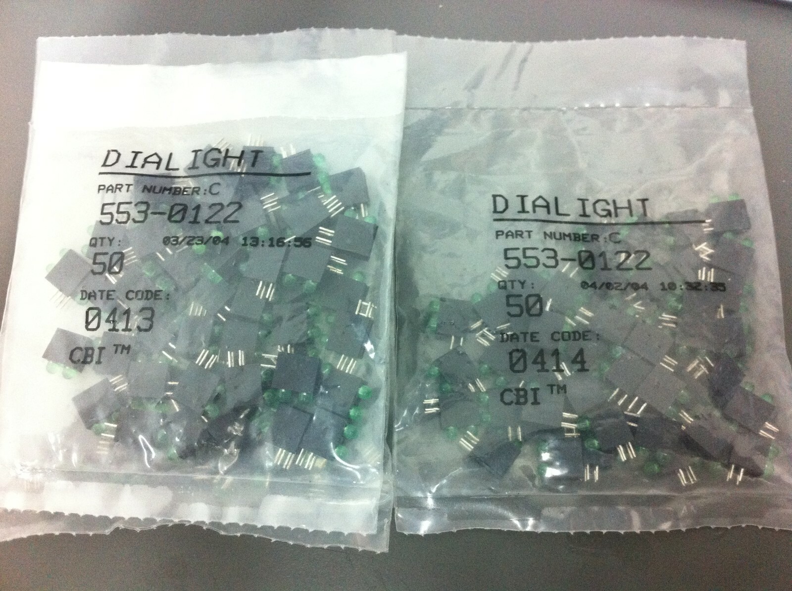 553-0122 - DIALIGHT - 50 pcs LOT - LED Bi-Level Uni-Color Green 565nm 4 ...