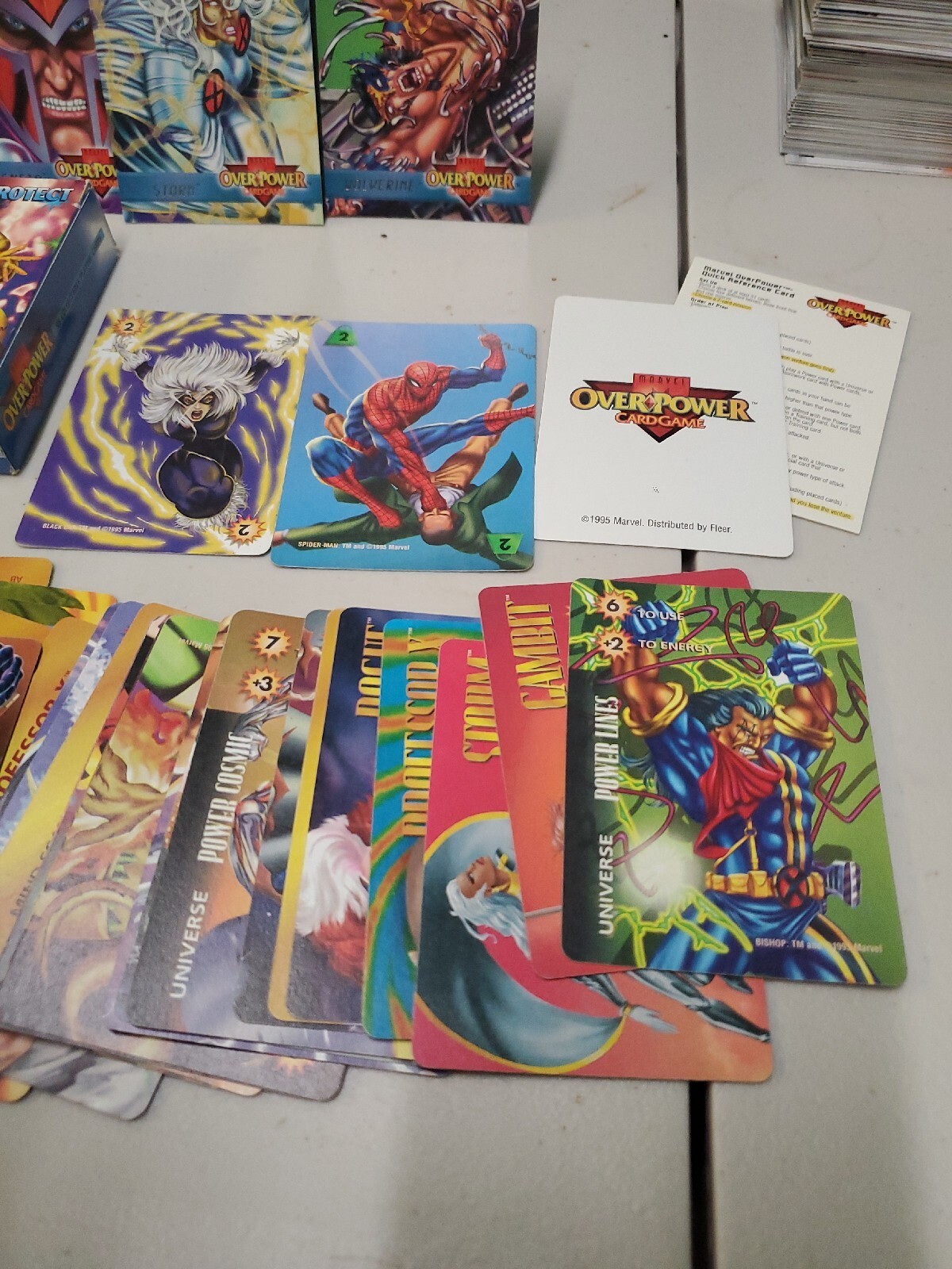 1995 Marvel Overpower Card Game Sworn To Protect Box 55 cards +7 ...