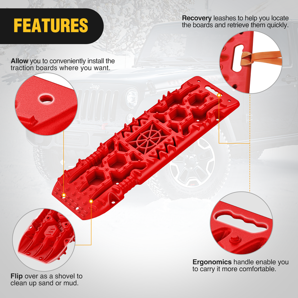 Nilight Off-Road Recovery Traction Boards For 4WD 4X4 with Jack Lift ...