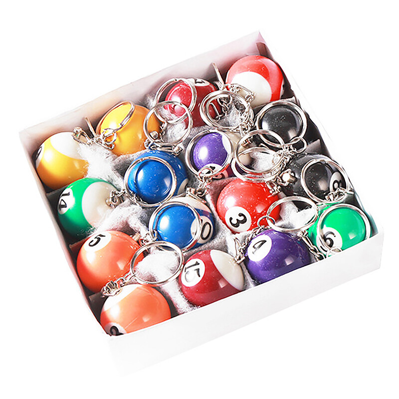 Fashion Billiard Pool Keychains Round Ball Key Ring Key Chains Ball ...
