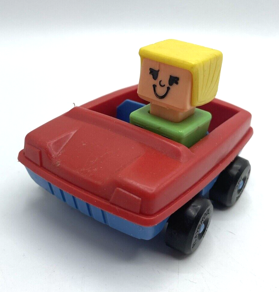 Vintage Fisher Price Playskool Blockhead Woman w/Necklace & Car | eBay