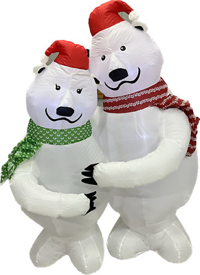 6ft Gemmy Airblown Inflatable Prototype Christmas Polar Bear Couple ...