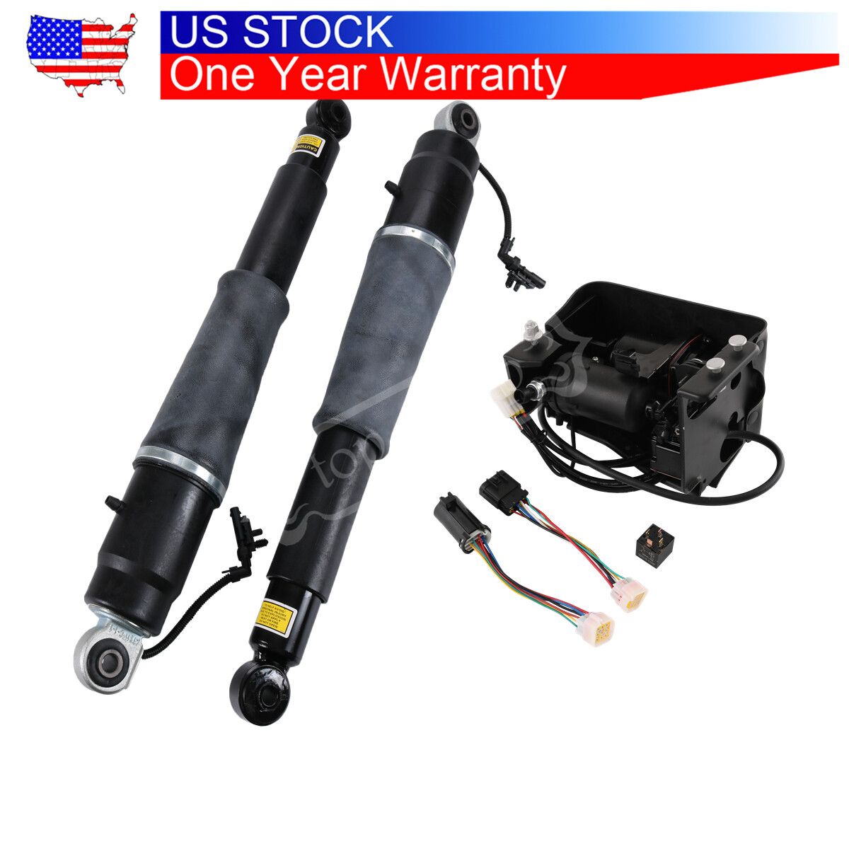 Rear Air Shock Struts + Compressor Pump Fits For Chevy 2015-2019 Tahoe ...