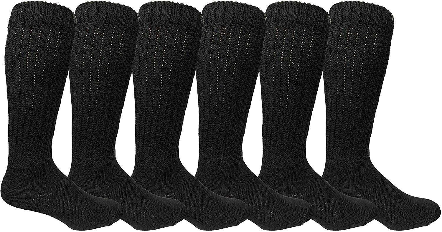 Yacht & Smith 6 Pairs Of Men's Cotton Extra Heavy Slouch Socks,Thick ...