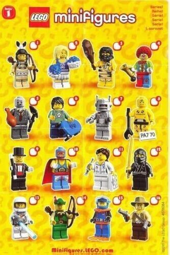 LEGO Collectable Minifigure Series CHOOSE YOUR Checklist Tick Sheet ...