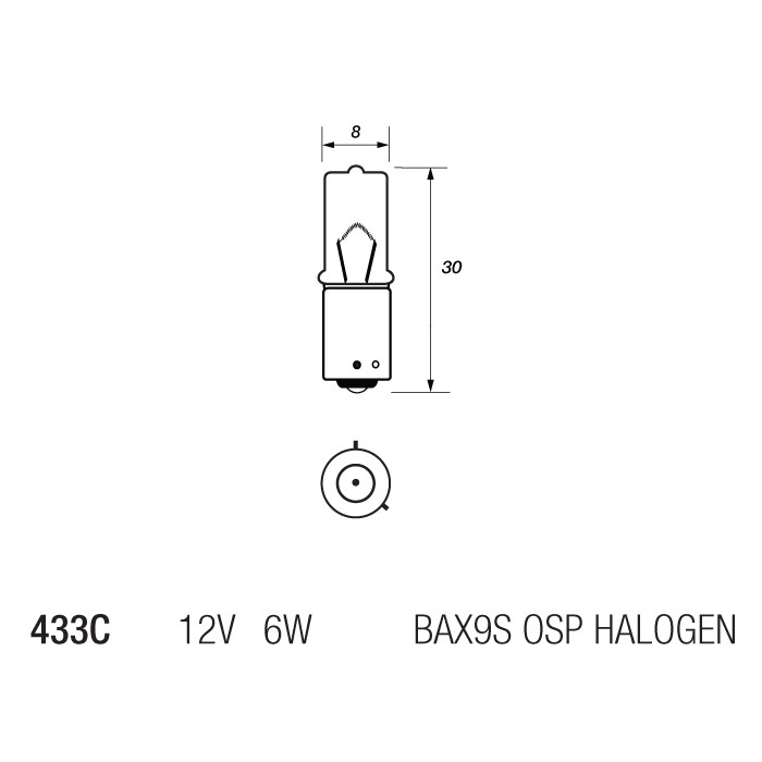 Ring RW434 H6W Minature Halogen Sidelight Car Light Bulb 434 433C 12v ...