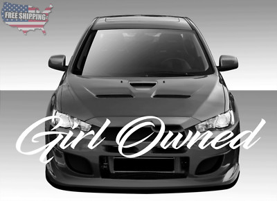 Girl Owned Windshield Banner Decal Sticker Babe Chick Girly Mama car ...