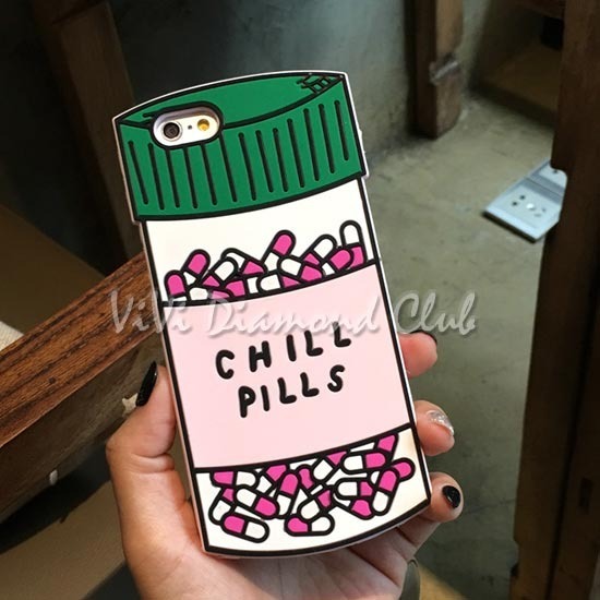 Fashion Love Potion Chill Pills Silicone Case w/Strap For Apple iPhone ...
