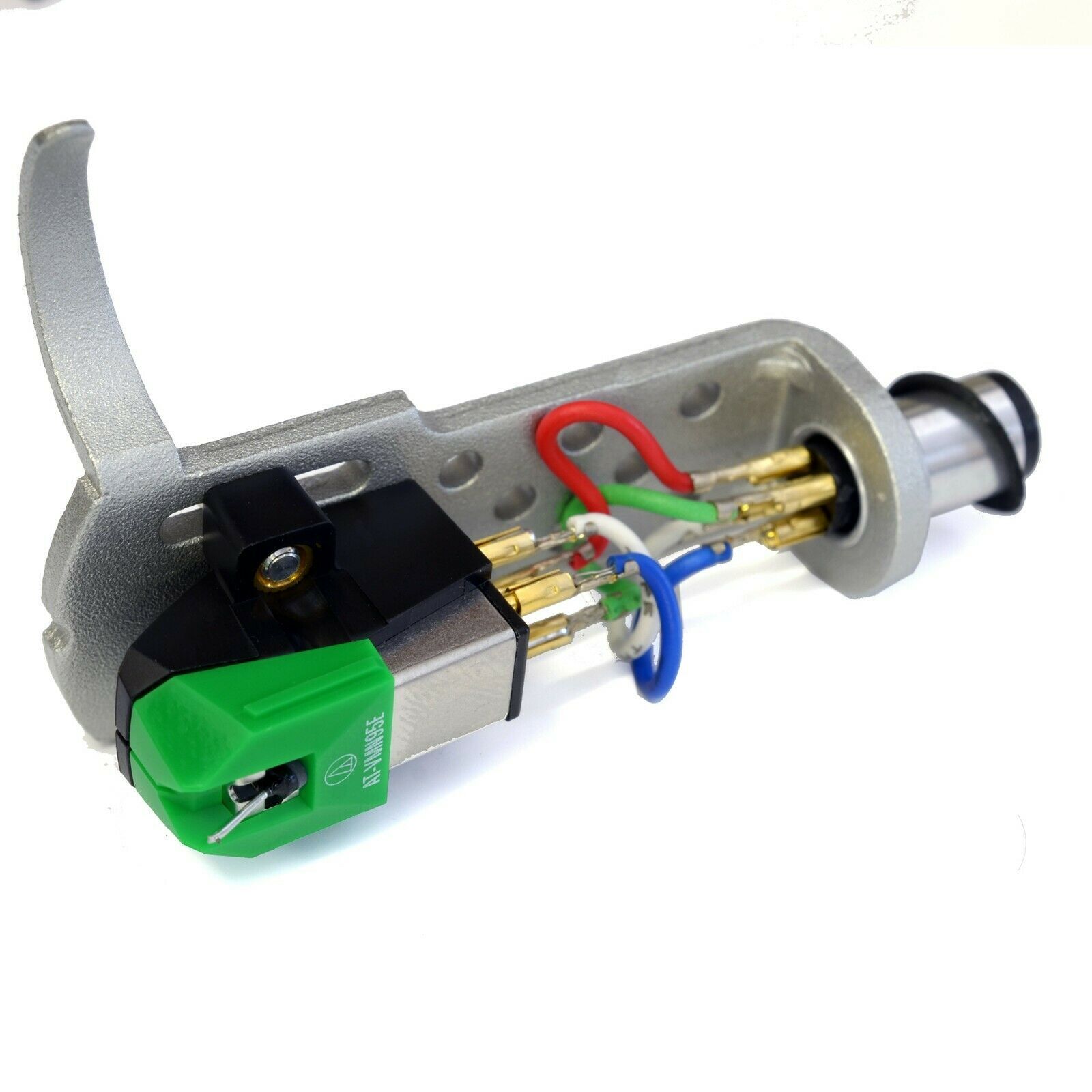 AUDIO-TECHNICA AT-VM95E Elliptical Stylus & Cartridge mounted on SILVER ...