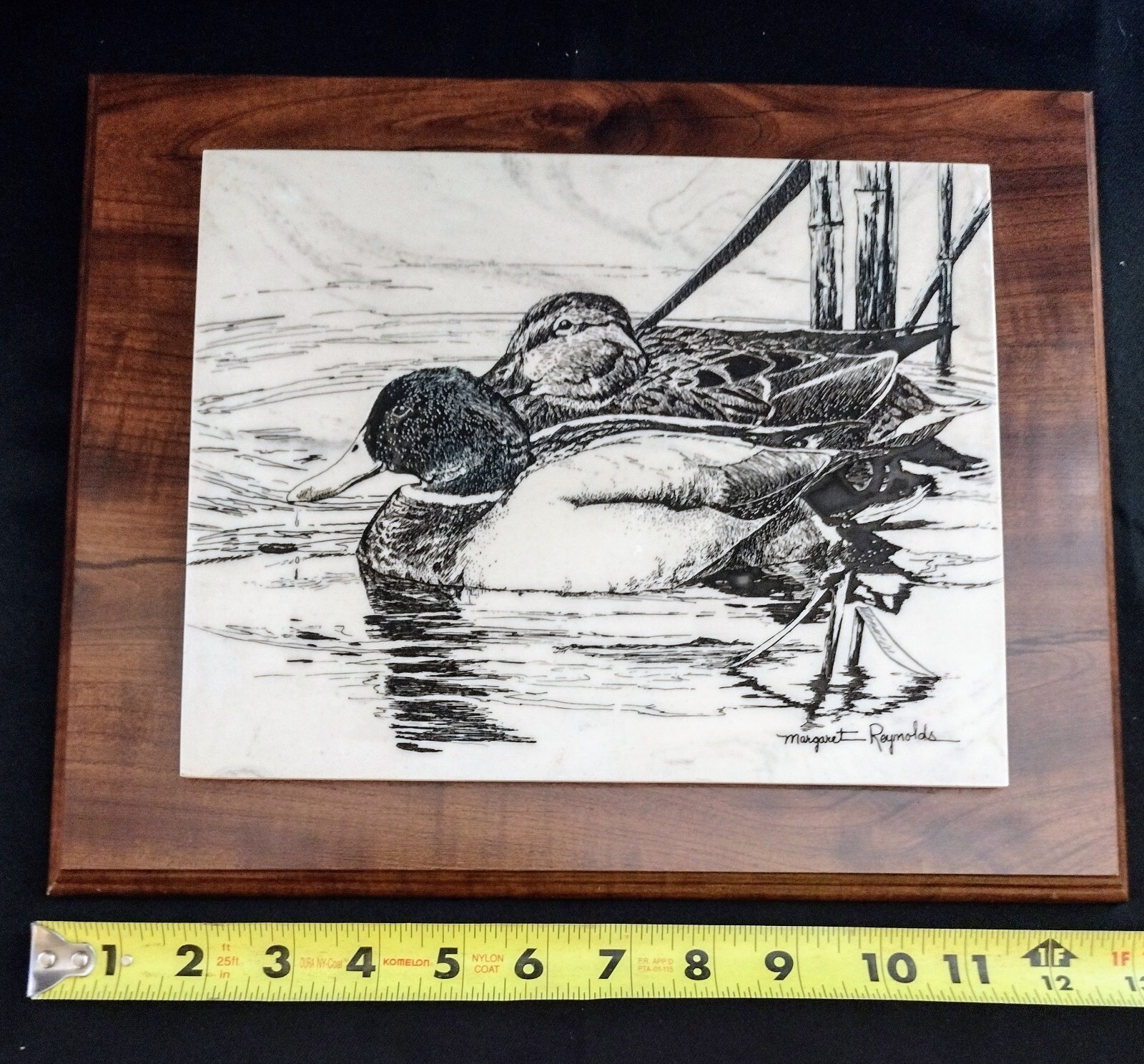 Vintage Mallard Ducks Etched on Marble by Margaret Reynolds | eBay
