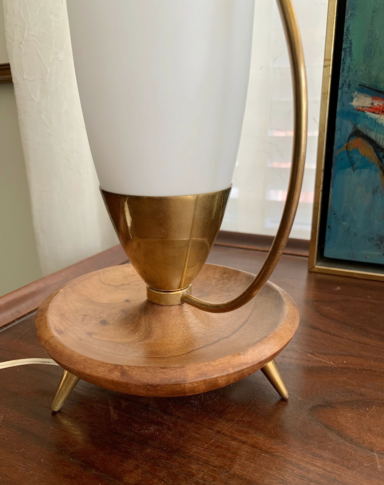 Mid Century Danish Modern Atomic Space Age Rocket Table Lamp 50s | eBay