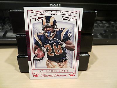 National Treasures Red Parallel Base Card Rams Marshall Faulk 24/28 ...