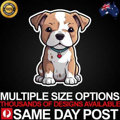 Chibi Collar American Staffy Vinyl Car Sticker Decal Cheap Laptop Pet ...