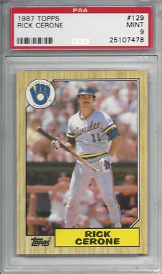 1987 Topps #129 Rick CERONE - PSA 9+++ Brewers | eBay