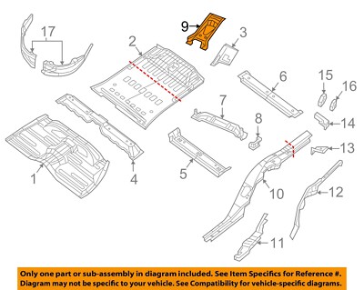 CHRYSLER OEM 11-23 Durango Rear Body Floor Floor Rails-Rear Reinf ...