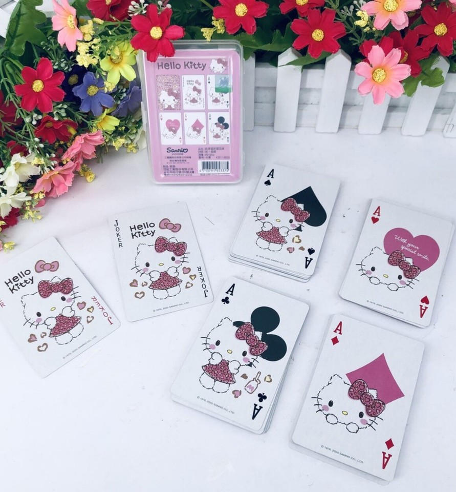 Hello Kitty Cute Playing Cards Poker Melody Plastic Case Little Twin ...
