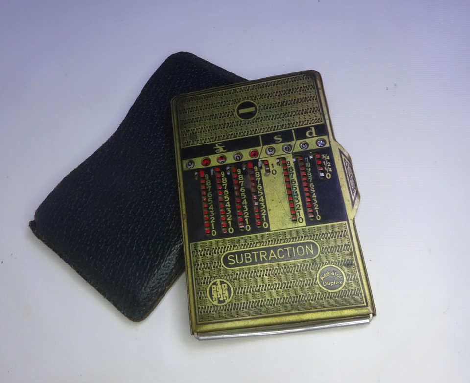 VTG ADDIATOR DUPLEX Mechanical Calculator w/ Case Germany Brass Adding ...