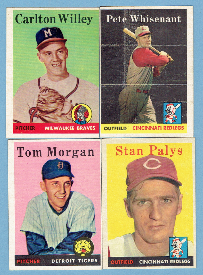 1958 TOPPS VINTAGE LOT OF 10 NM & EX/MT CLEAN BACK NO CREASES FRIEND ...