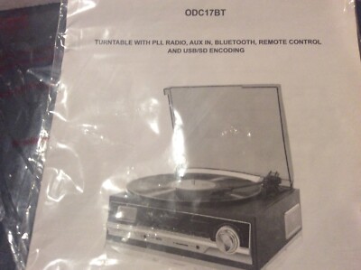 TECH PLAY BLUETOOTH ODC 17 TURNTABLE 3 SPEED AM & FM RADIO USB ( NEW ...