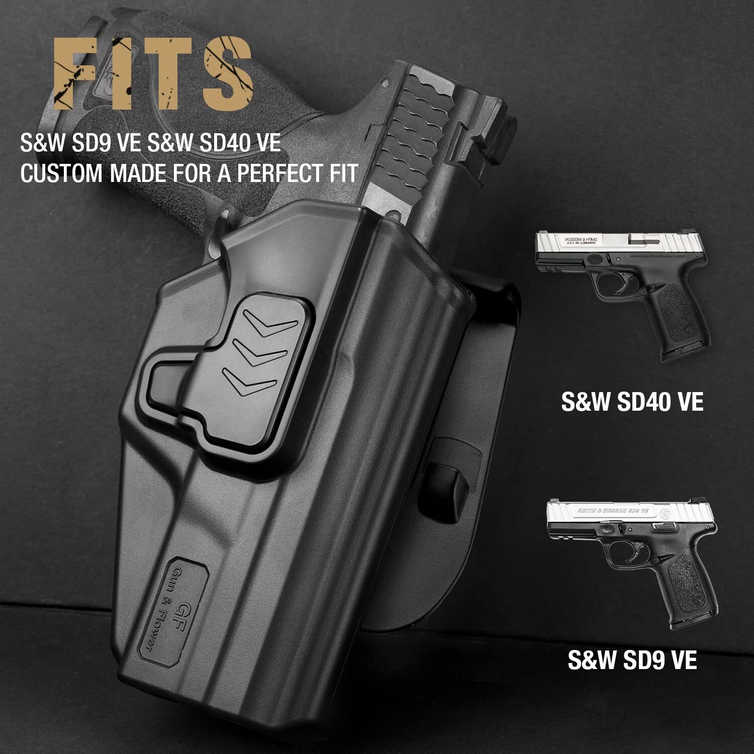 SD9VE & SD40VE Holster, OWB Holster Fit: Smith & Wesson SD9 VE & SD40 ...