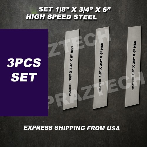 USA 3 Pcs Cut Off Blade 1/8" x 3/4" x 6" M2 HSS Hardened Ground Parting ...