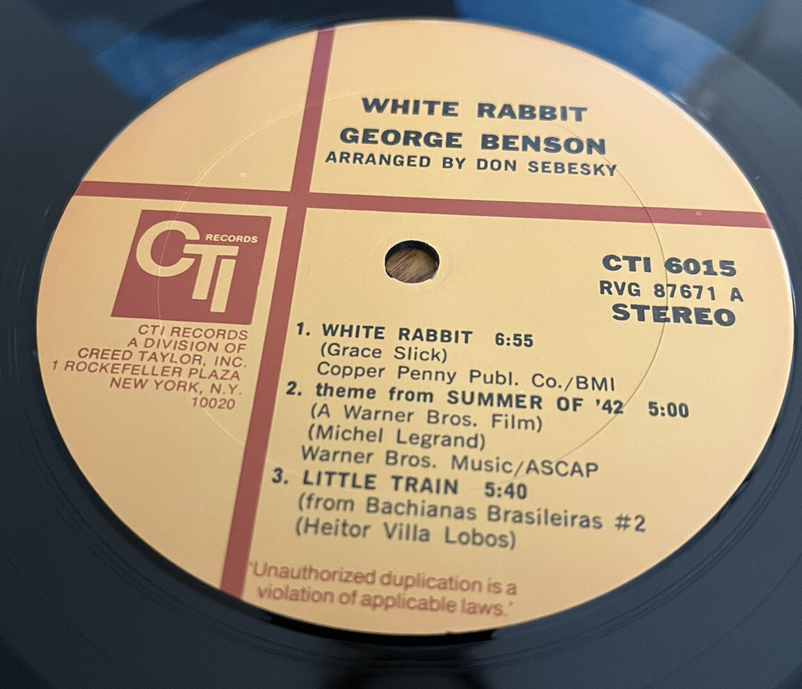 George Benson White Rabbit Herbie Hancock Jazz Vinyl LP CTI 6015 70's ...