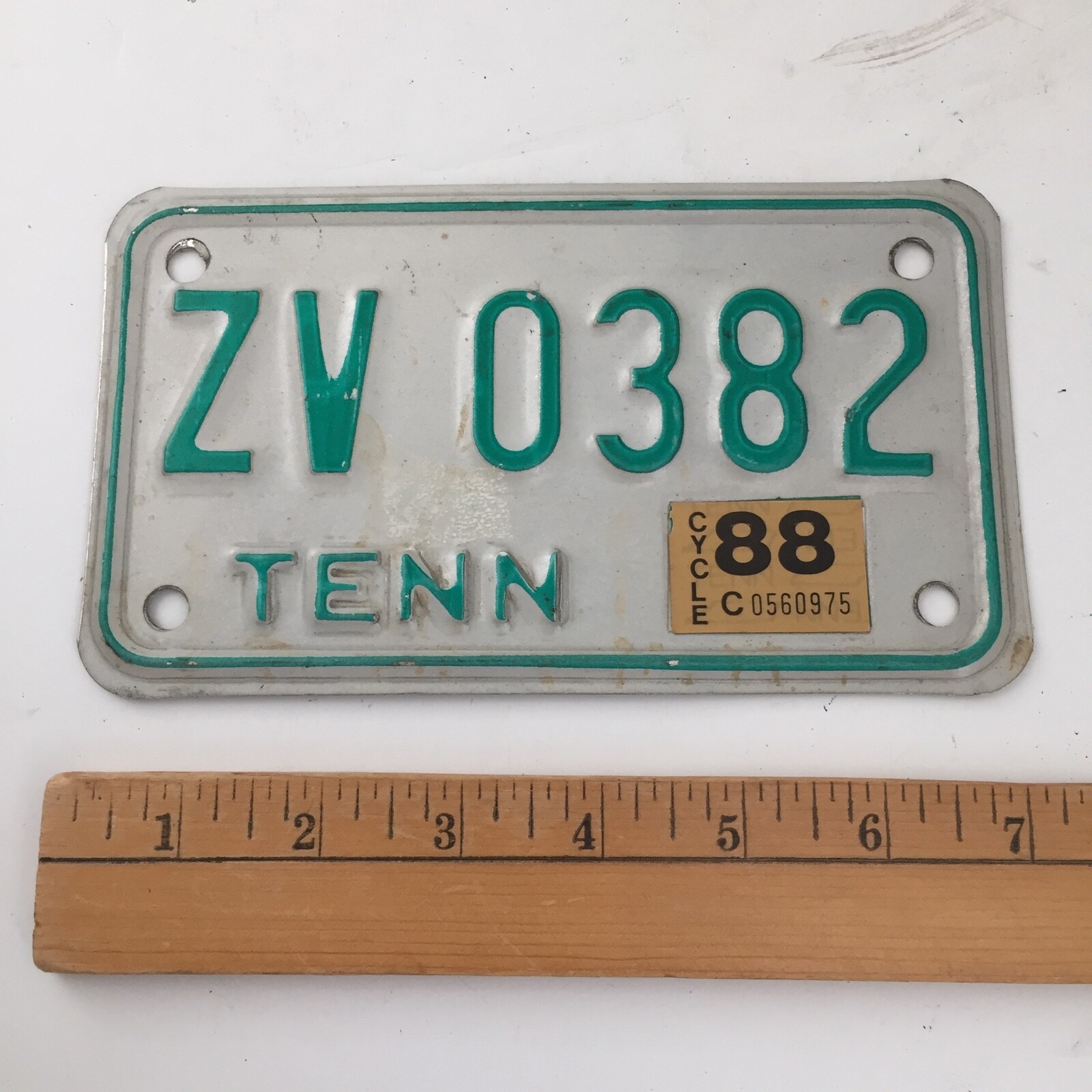 Vintage Tennessee Motorcycle License Plate -1988 Cycle Tag - Worldwide ...