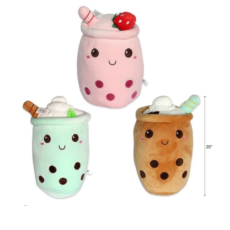 20” large plush Boba Plush Bubble Tea Toy Brown plush toy Valentine’s ...