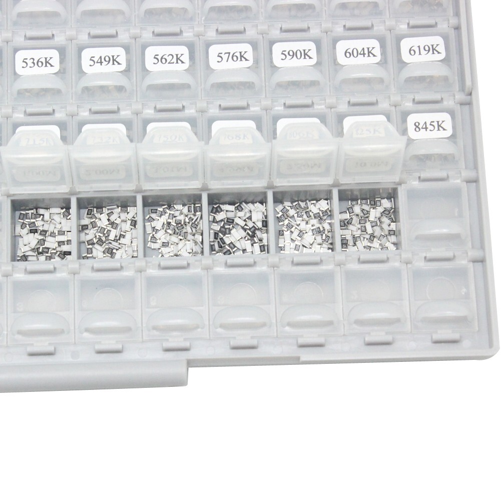 AideTek 1206 Size Chip Resistor Kits E96 1% RoHS 491V x 100pcs filled ...