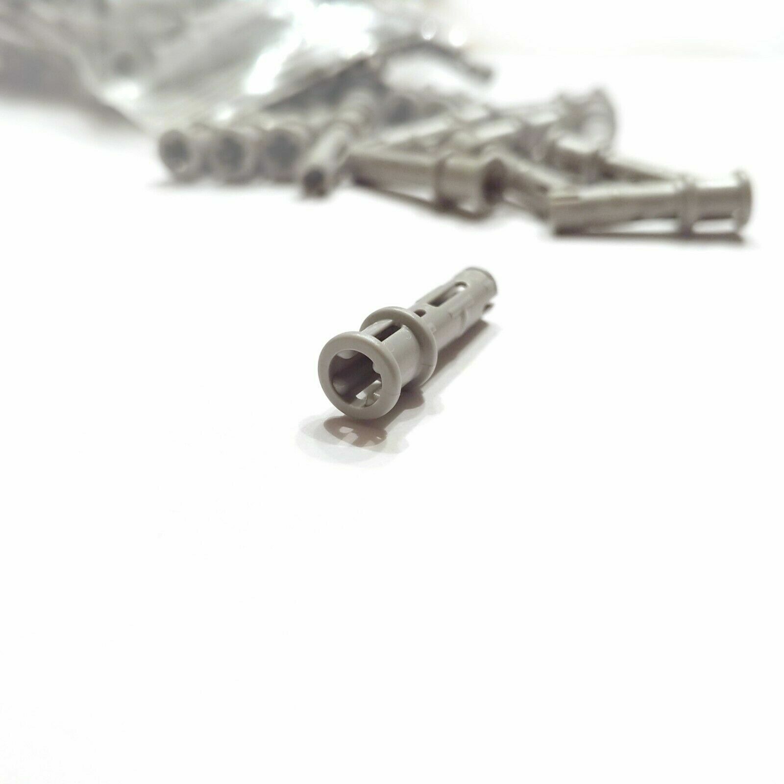 100x Light Bluish Gray Lego Technic Pin with Friction Ridges and Stop ...