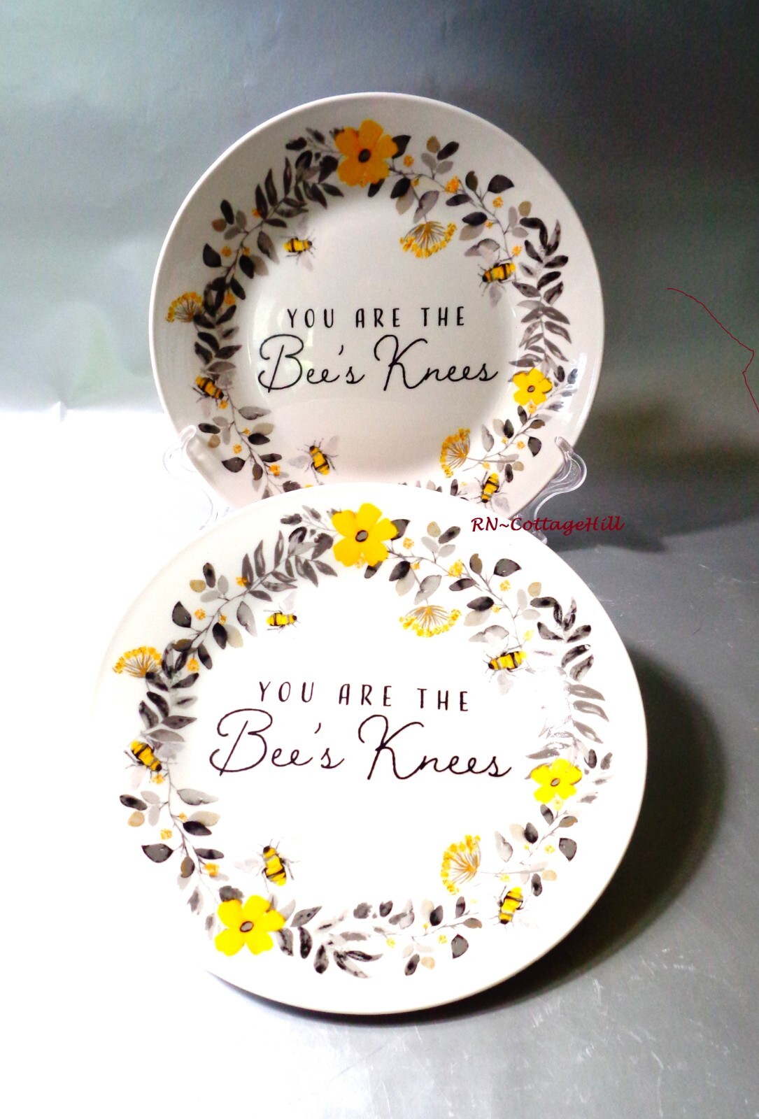 Royal Norfolk Bumble Bee Collection Ceramic Dessert Plates 7.5" NEW Set ...