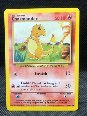 Charmander [NM] Base Set - Pokemon Card 46/102 [1999] 1st Unlimited ...