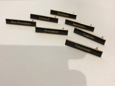 Club Committee Metal Name Badges - Secretary / President / Chairman etc ...