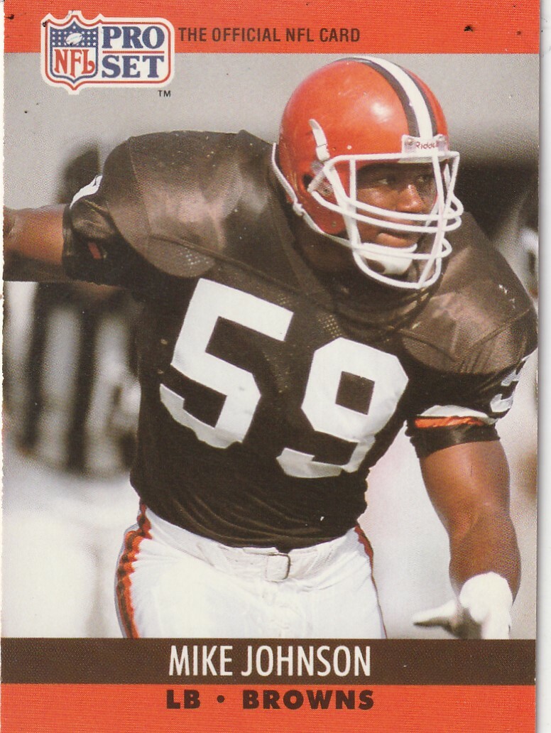 FREE SHIPPING-MINT-1990 Pro Set #472 Mike Johnson Browns PLUS BONUS ...