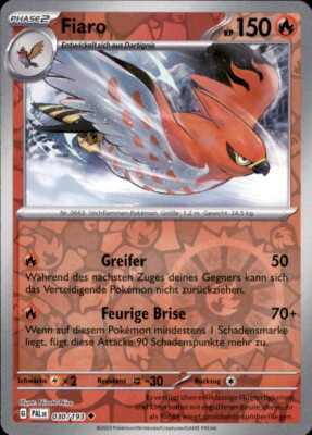 Pokemon 030/193 - Fiaro - Reverse Holo - PAL Karmesin & Purpur | eBay.de