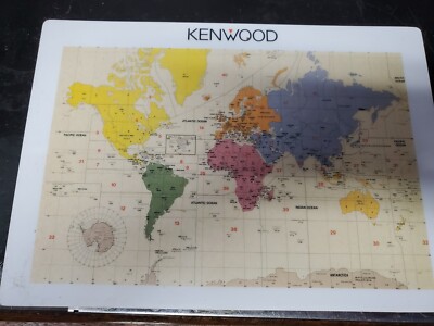Kenwood 1992 Ham Radio Map w/ DXCC table Amateur Radio Prefixes 8.5X11 ...