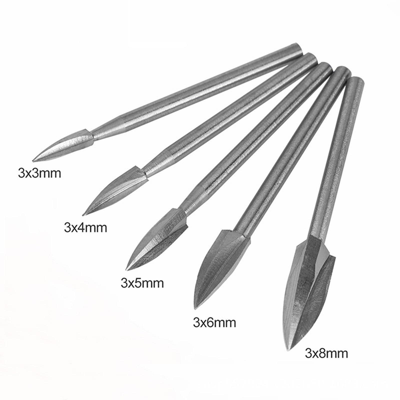 5x Wood Carving Bits Wood Crafts Grinding Woodworking Tool HSS ...