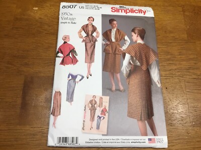 Simplicity Pattern 8507 50s Retro Size 16-24 NIP Uncut! | eBay