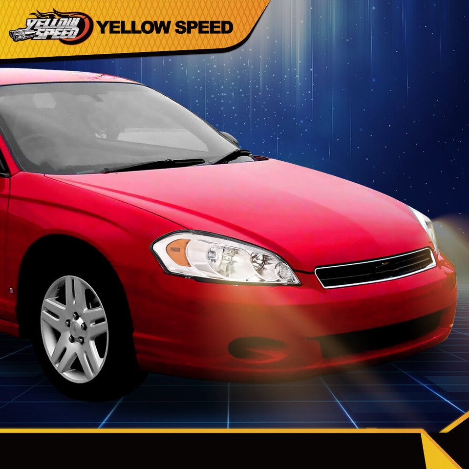 Chrome Housing Amber Headlight Fit For 2006-2016 Chevrolet Impala ...