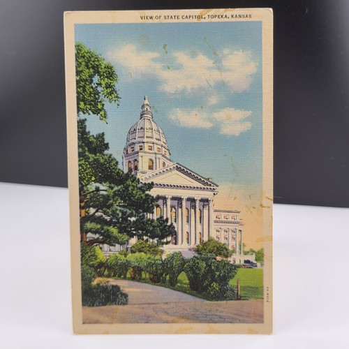 Postcard KS View of State Capitol Topeka Kansas Curt Teich Linen | eBay