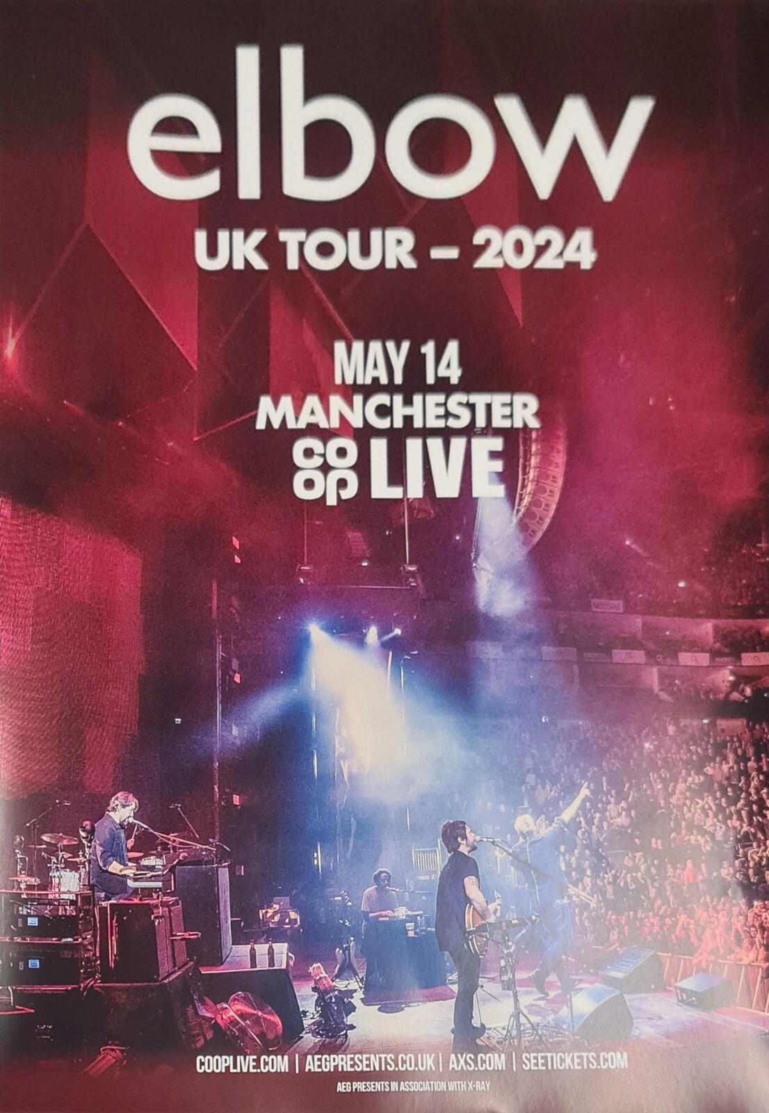 Elbow UK Tour Concert Poster CoOp Live May | Grelly UK