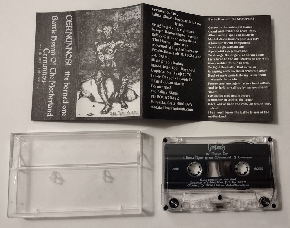 Cernunnos The Horned One Cassette Tape Death Metal demo self release ...