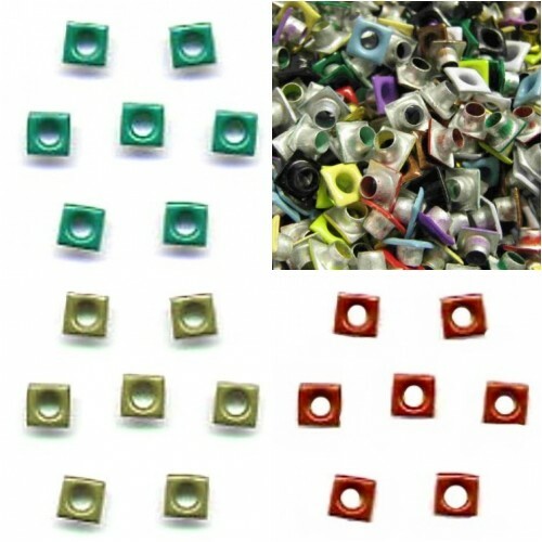 Set of 100 1/8" SQUARE EYELETS - Pick your color RED GOLD GREEN still ...