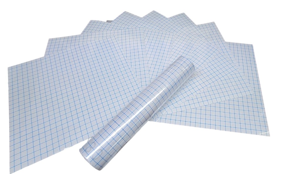 Blue Grid Transfer Paper/Tape for vinyl crafts Hobby 1roll 12"x6 ft ...