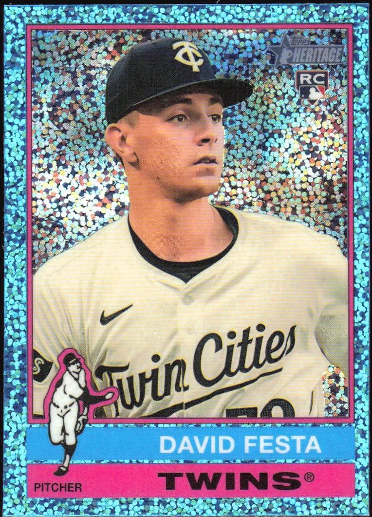 2025 Topps Heritage - David Festa #249 Chrome Light Blue Sparkle ...