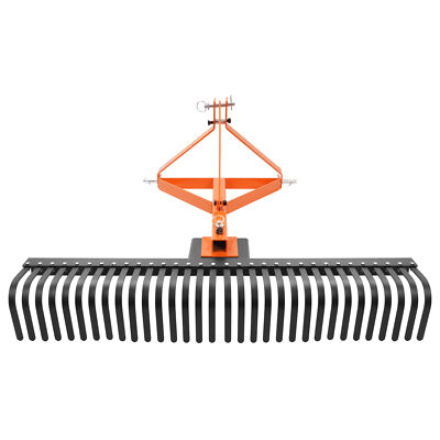 60" 5FT Landscape Rake For 3 Point Rock Rake Category 1 Tractor Soil ...