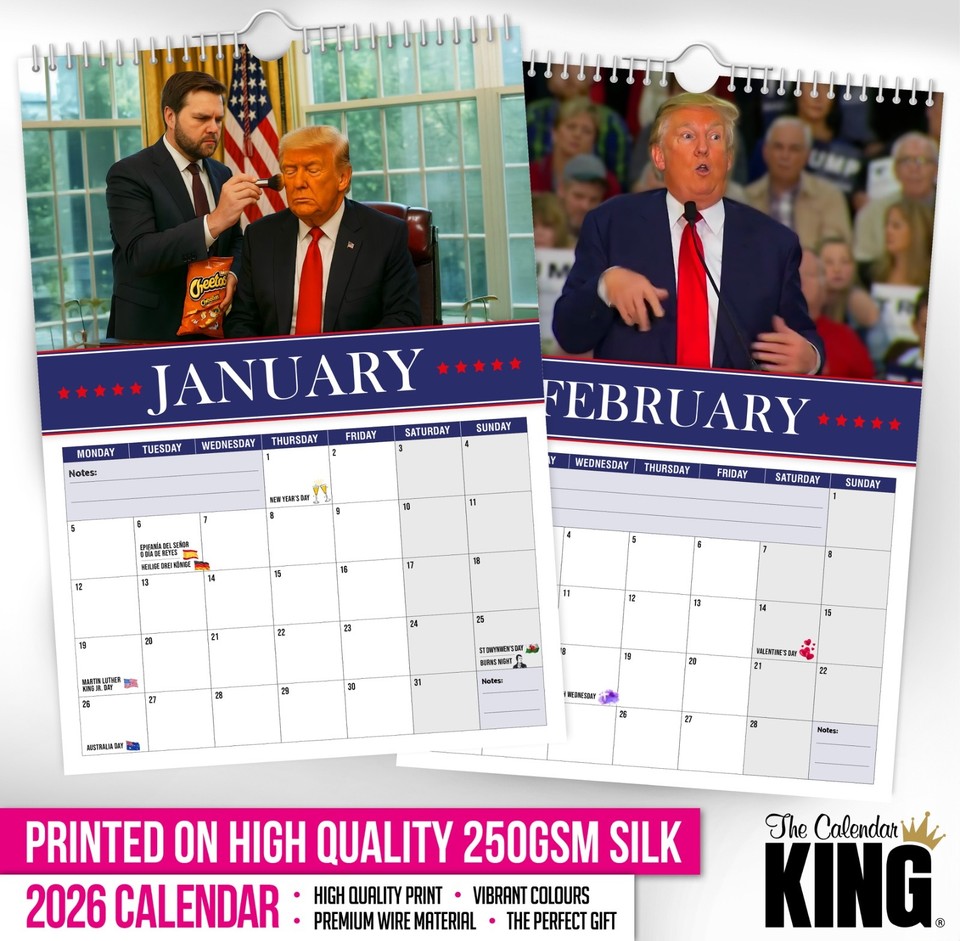 2026 Calendar - Donald Trump – Funny - Quirky - Christmas - Birthday ...